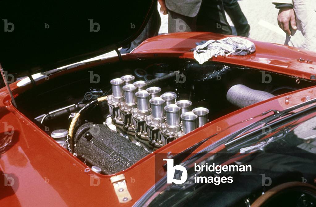 Image of Masten Gregory Ferrari 250LMB Engine at Le mans 6th, 1963