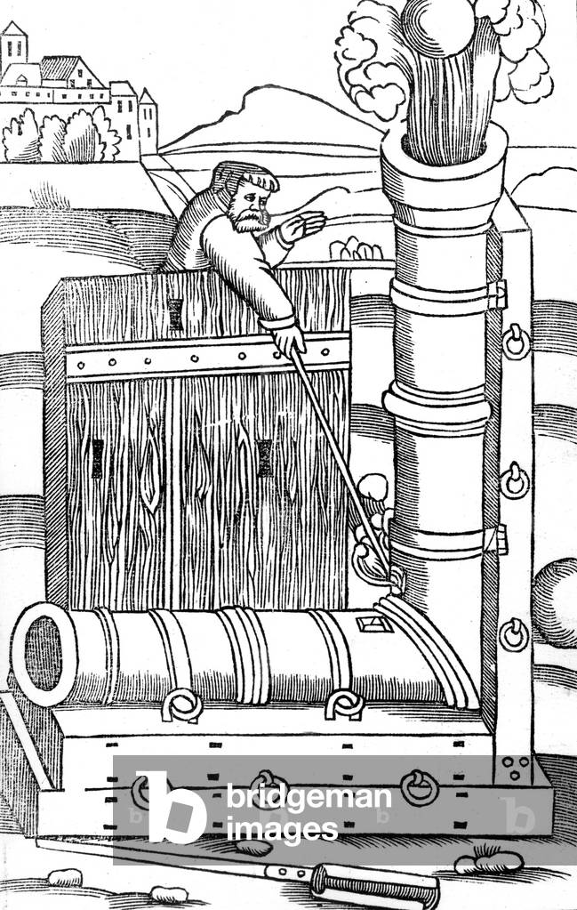 Image of war implements artillery cannon guns 16th century, engraving