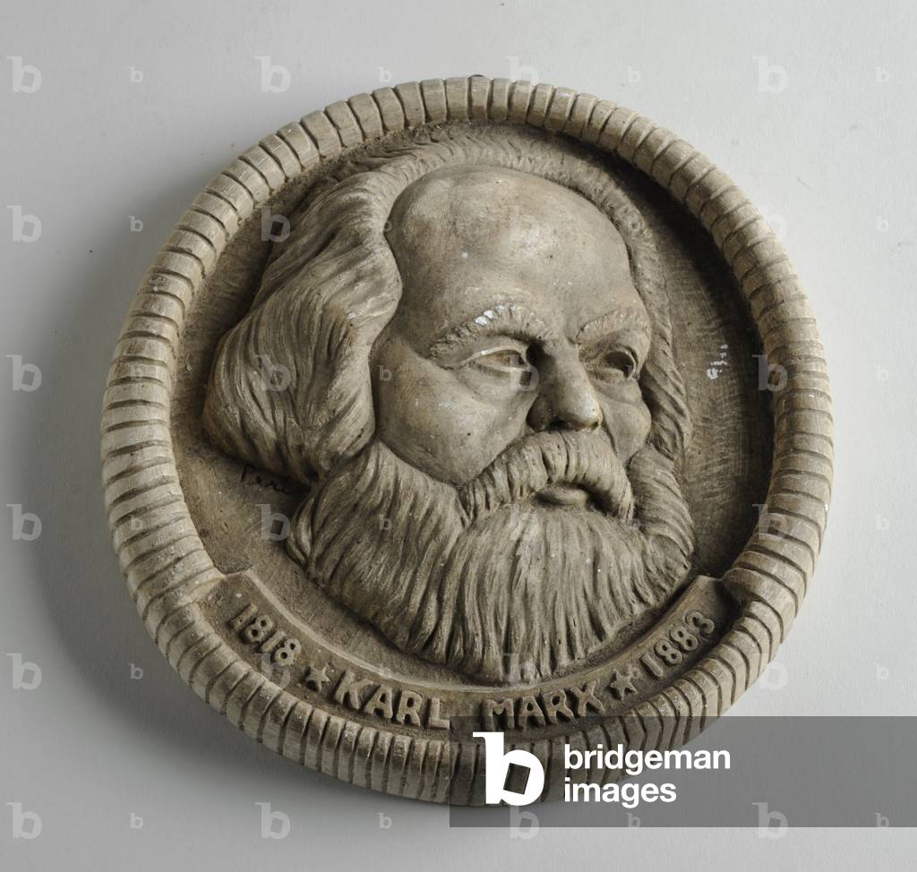 Image of Medallion of Karl Marx, c.1945 (coloured concrete) by Peri ...