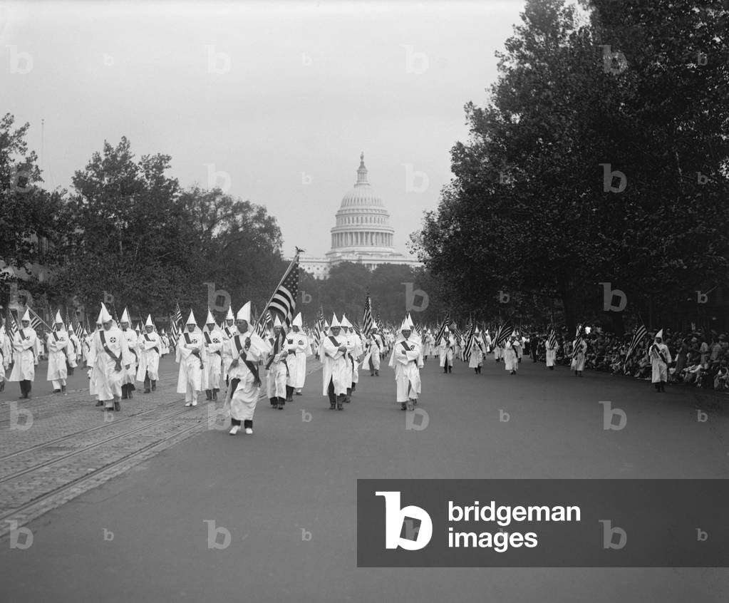 Image of Ku Klux Klan Parade, Washington DC, USA, 1926 (b/w photo) by ...