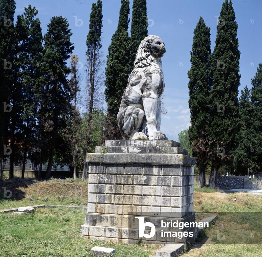 Image of The so-called Lion of Chaeronea, funerary monument erected in ...
