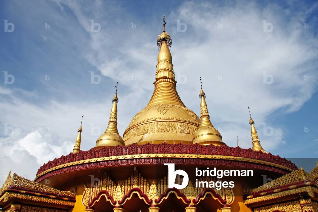 Image of The Swarna Mandir, or Golden Temple, is on top of