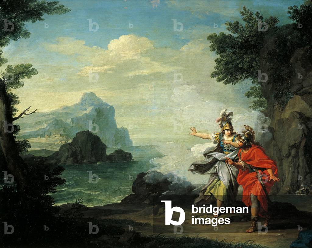 Image of Athena revealing Ithaca to Ulysses, by Giuseppe Bottani (1717 ...