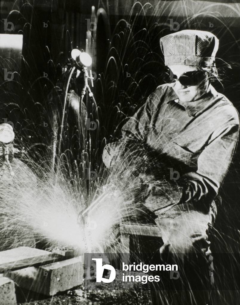 Woman Welder During World War II, Circa 1942 by