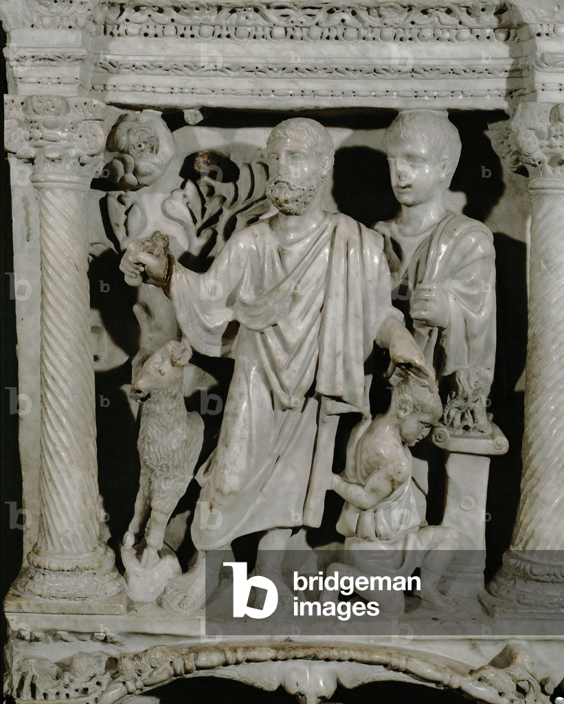 Image of Abraham's sacrifice (relief) by Roman, (4th century AD)