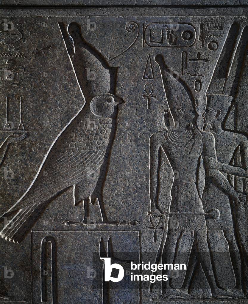 Image of Ammon welcoming the queen, relief, Obelisk of Hatshepsut ...