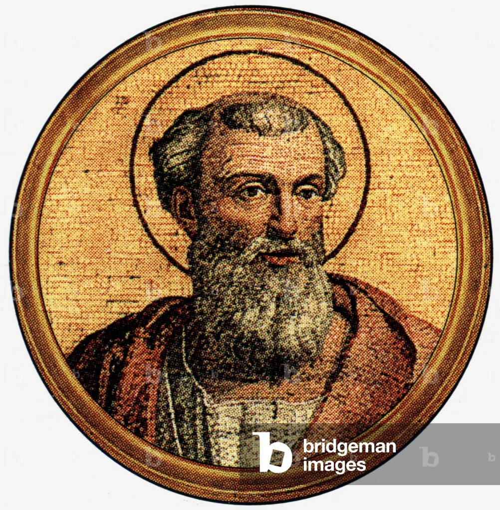 Image of Pope Pontian, pope in 230-235, after a medalion of the