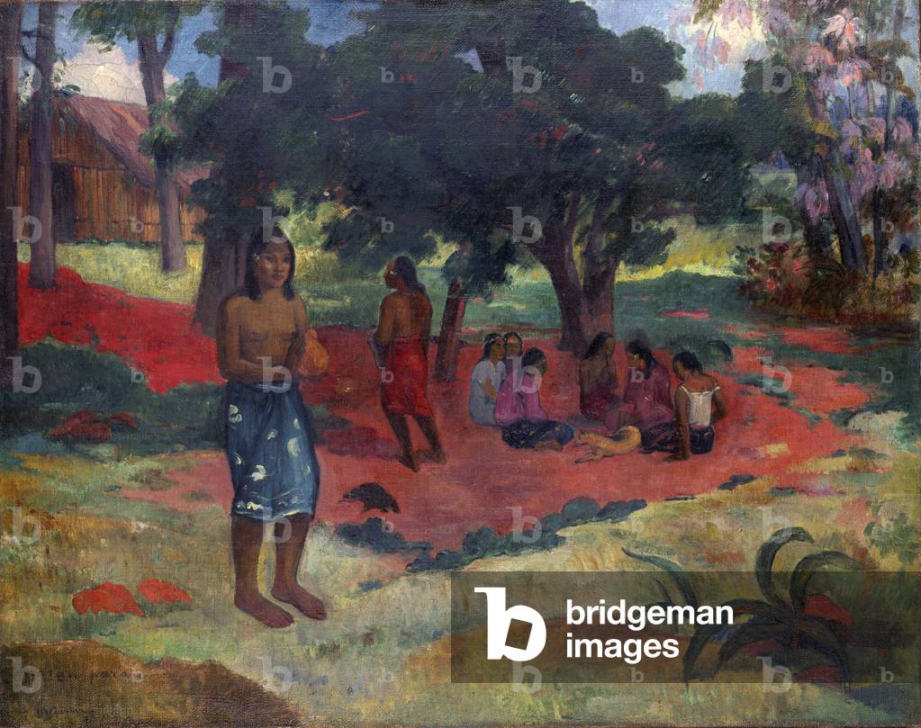 Image of Parau Parau (Whispered Words), 1892 (oil on canvas) by Gauguin ...