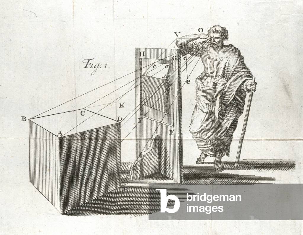 Image of A scientific diagram showing lines of perspective