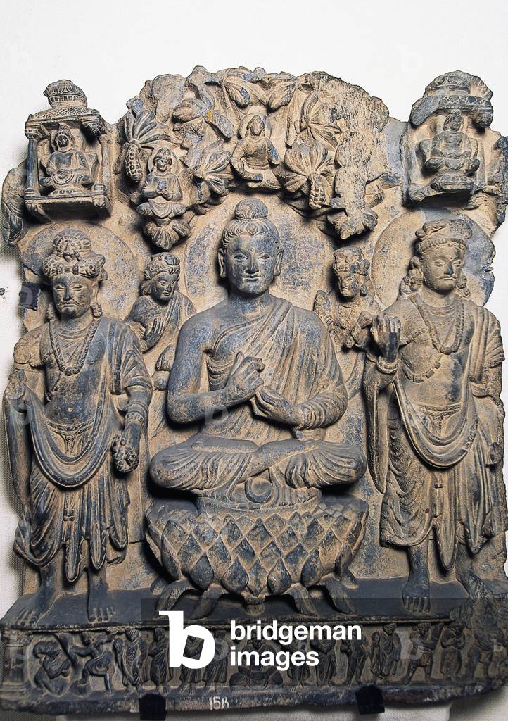 Image of Frieze depicting Buddhas and deities, Peshawar, Pakistan by ...