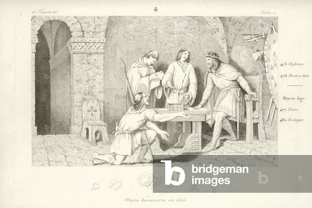 Childeric I, Merovingian King of the Salian Franks (engraving) by ...