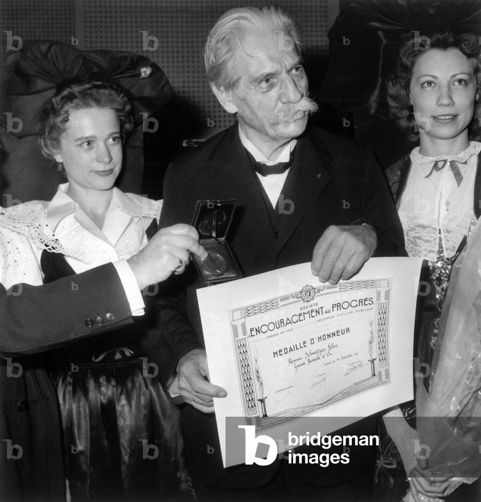 Image of French Doctor Albert Schweitzer Receiving A Distinction on ...