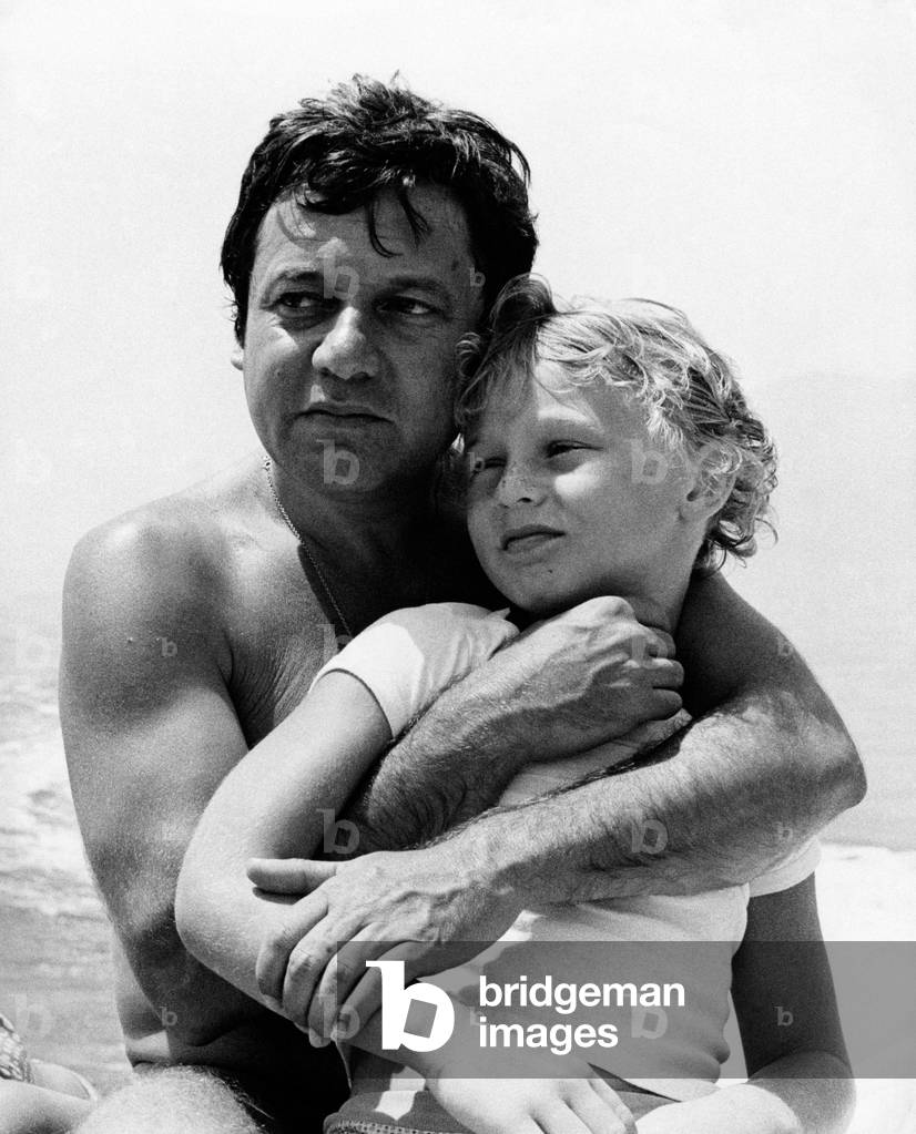 Image of Paolo Villaggio with his son Pierfrancesco