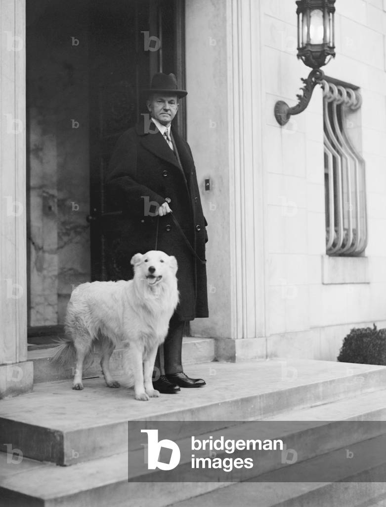 Image of U.S. President Calvin Coolidge Leaving Patterson House, his ...