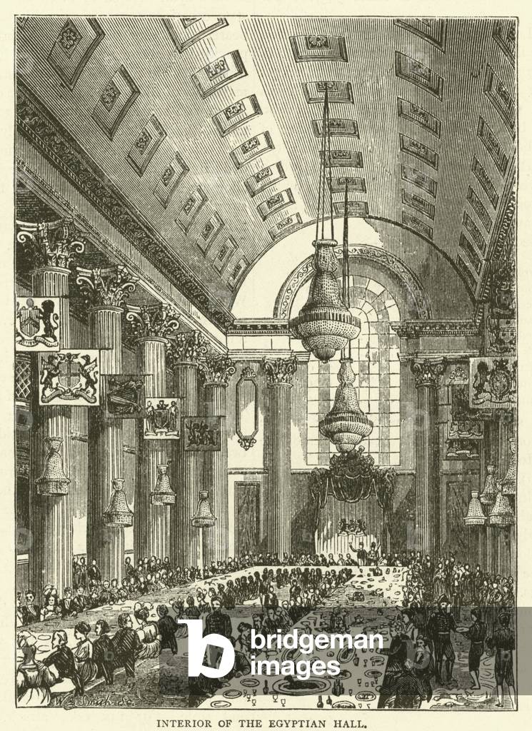 Image of Interior of the Egyptian Hall (engraving) by English School ...