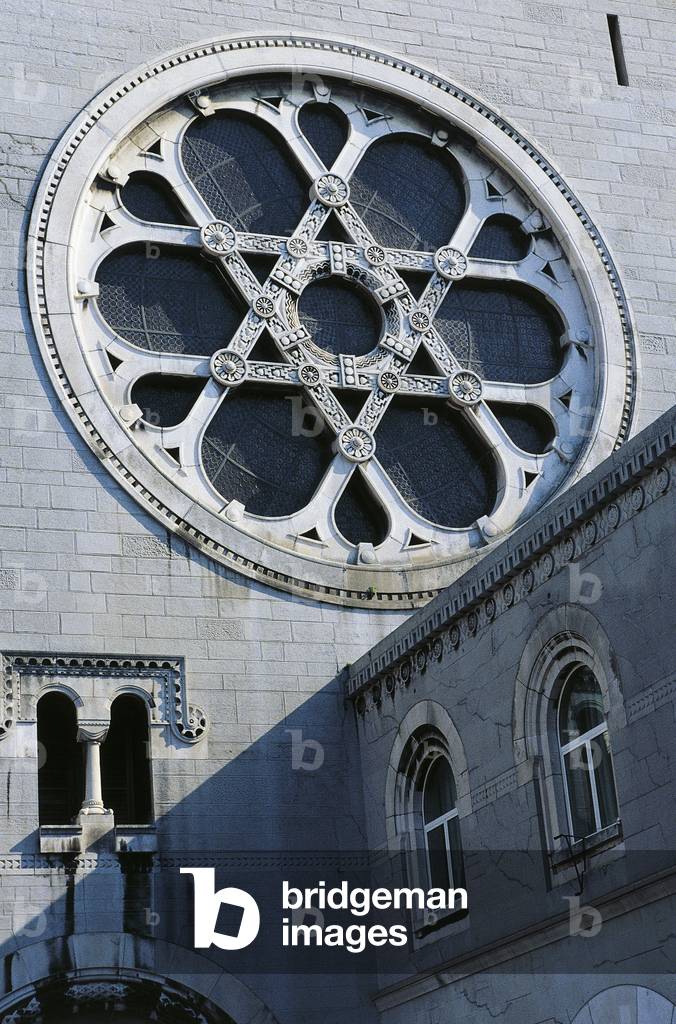 Image of Rose window with Star of David, detail from Synagogue, 1908 ...