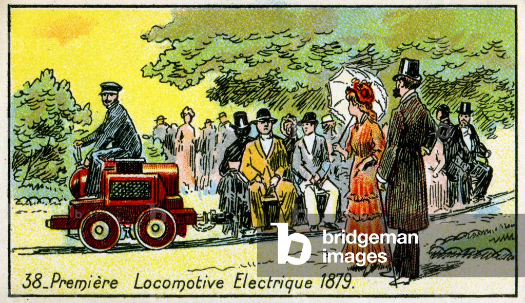 Image of Transport. First electric locomotive built by Siemens, 1879 ...