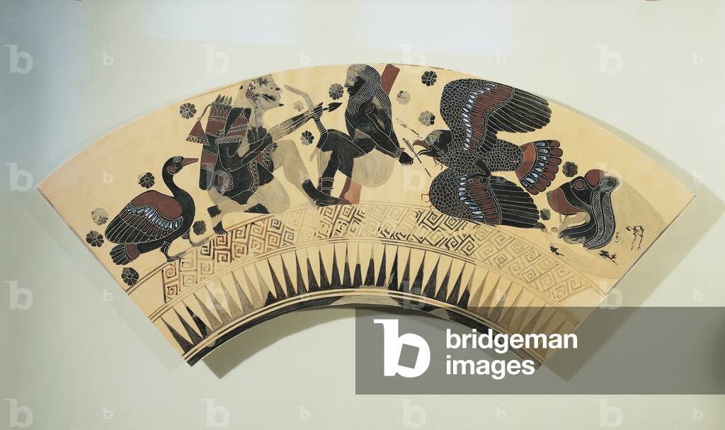 Image of Fragment of a vase, depicting Heracles setting free Prometheus ...
