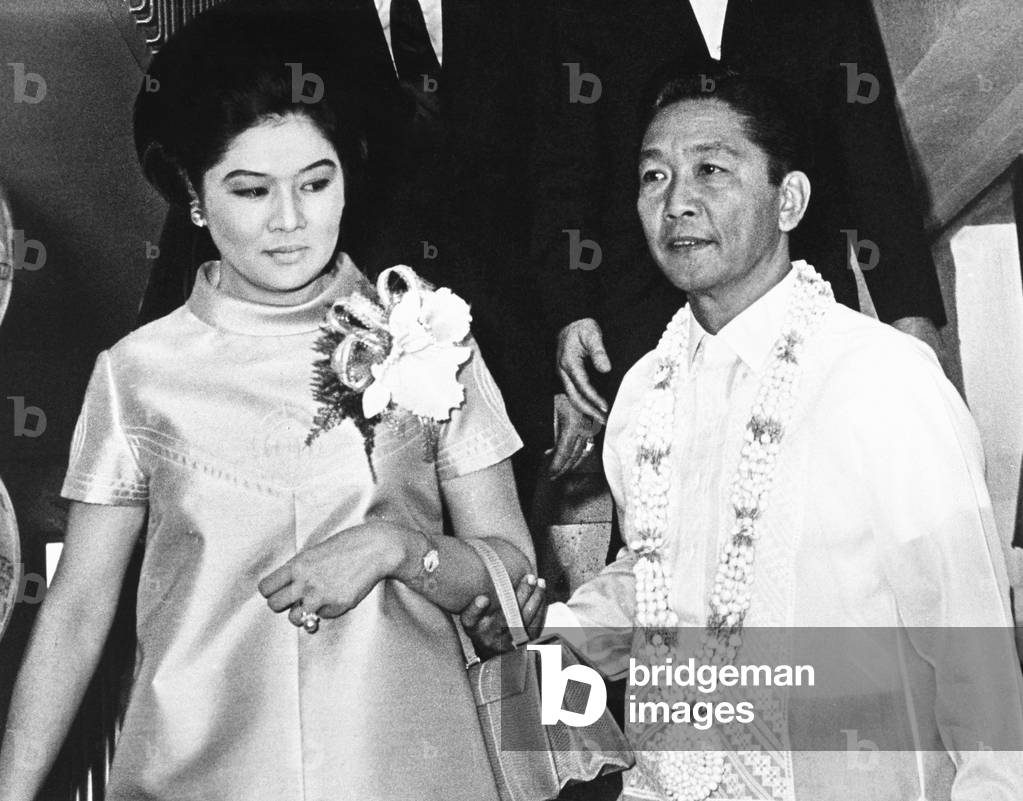 Image of President Ferdinand Marcos of the Philippines and his wife in