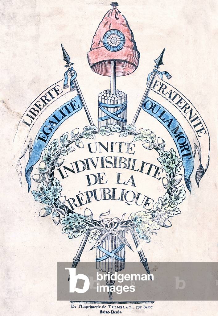Image of French Revolution 1789: Allegorical emblem of Republic Fasces ...