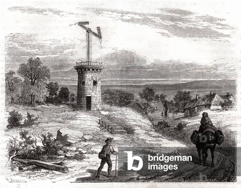 Image of Telegraphe de Claude Chappe. Telegraph of Claude Chappe.