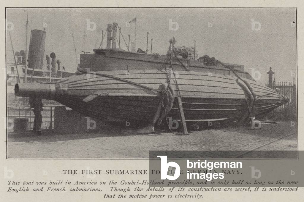 Image of The First Submarine for the German Navy (b/w photo) by English ...