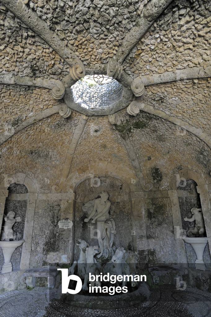 Image of Neptune's grotto in Italian garden of Villa Garzoni, Collodi ...