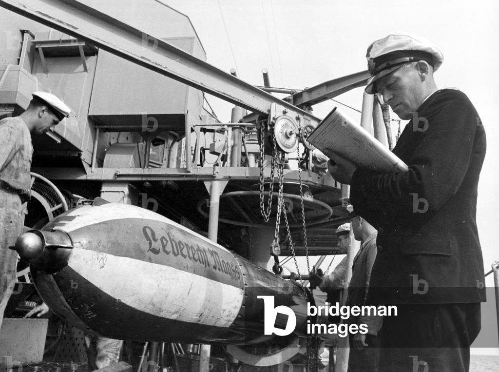 Image of A Torpedo On Board the Destroyer 'Leberecht Maass,' 1939 (b/w