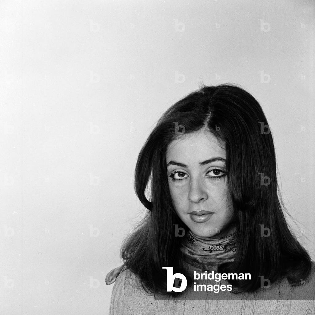 Image of German Greek singer Vicky Leandros at a photo shoot, early