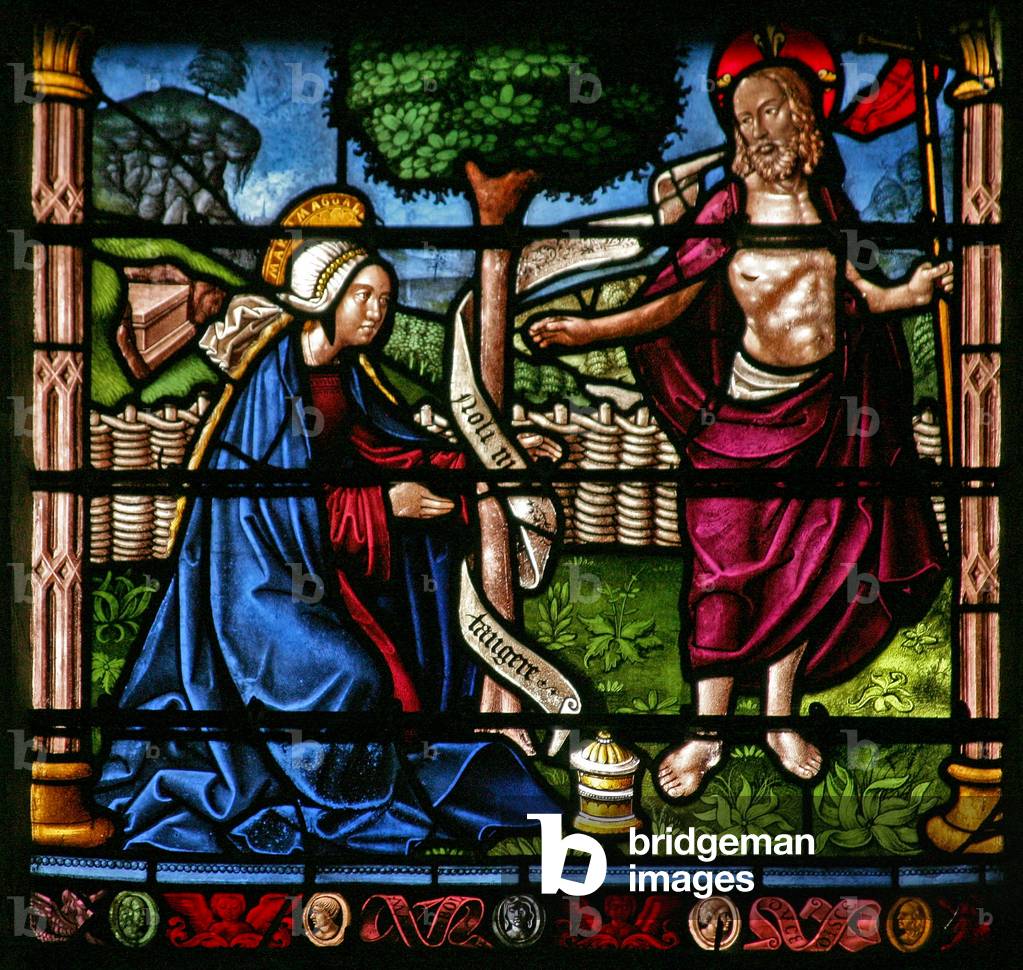 Image of Window w6 depicting a Resurrection scene: Noli Me Tangere ...