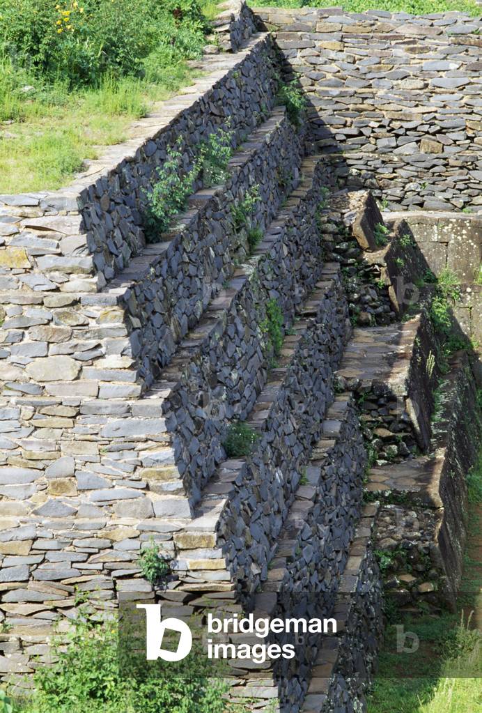 Image of Tiered structure of yacata pyramid, Tzintzuntzan, Michoacan ...