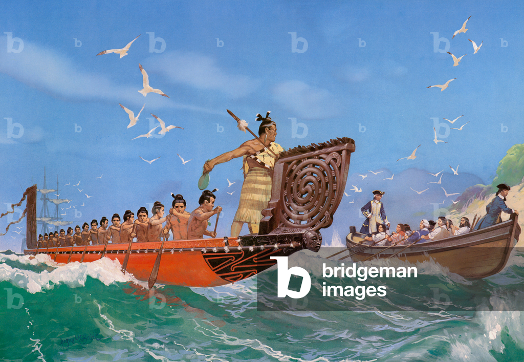 Image of Captain Cook made friendly contact with the Maoris of New by ...