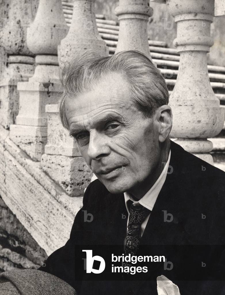 Image of Aldous Huxley, Italy, 1963 (b/w photo)