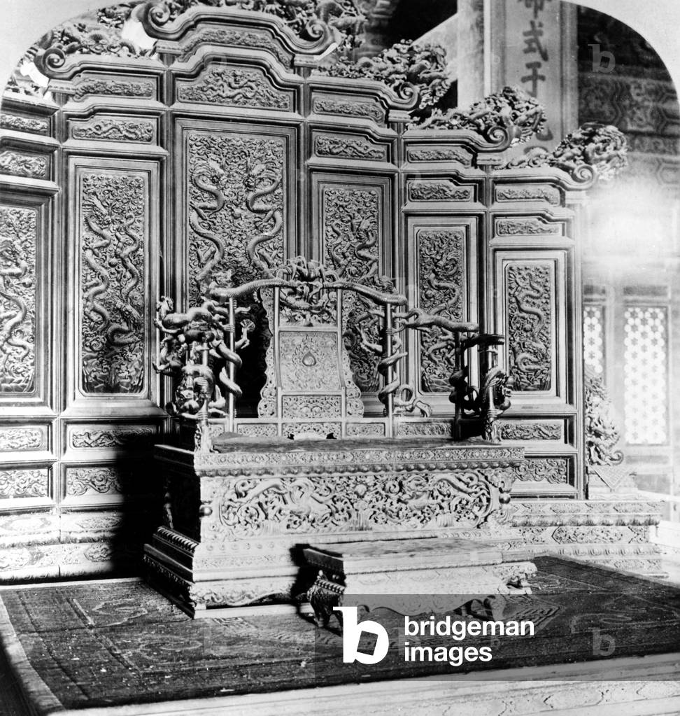 Image of PEKING: IMPERIAL THRONE A view of the Dragon Throne at