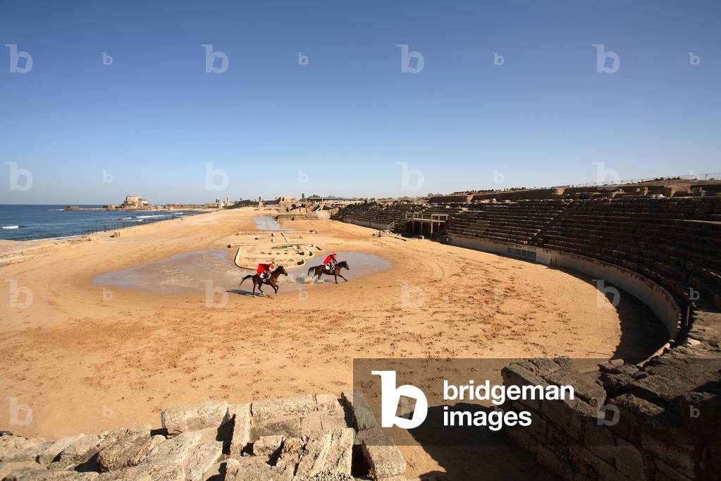 Image of Reconstruction of a Roman Horse Race at the Hippodrome Stadium,