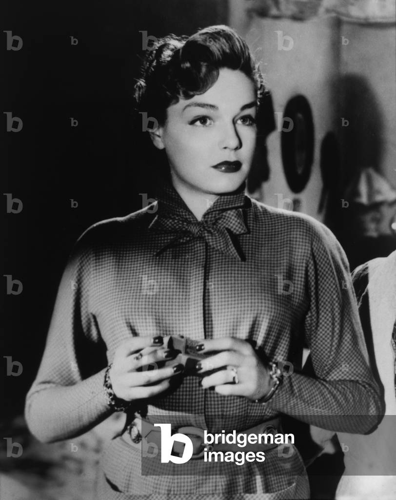 Image of Simone Signoret, on set of the Film 'Maneges', 1950 (b/w