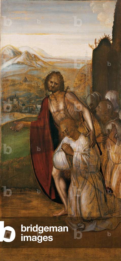 Image of Saint John the Baptist and pious people (San Giovanni Battista