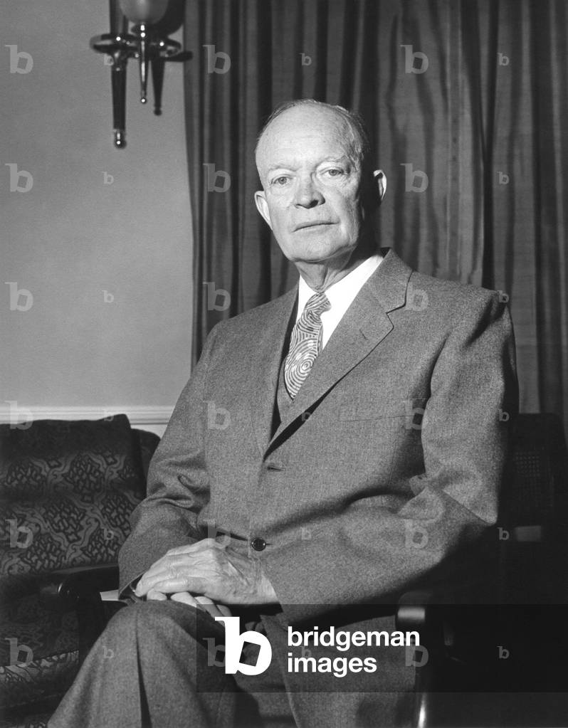 Image of President Dwight Eisenhower. 1959 portrait by Abbie Rowe.