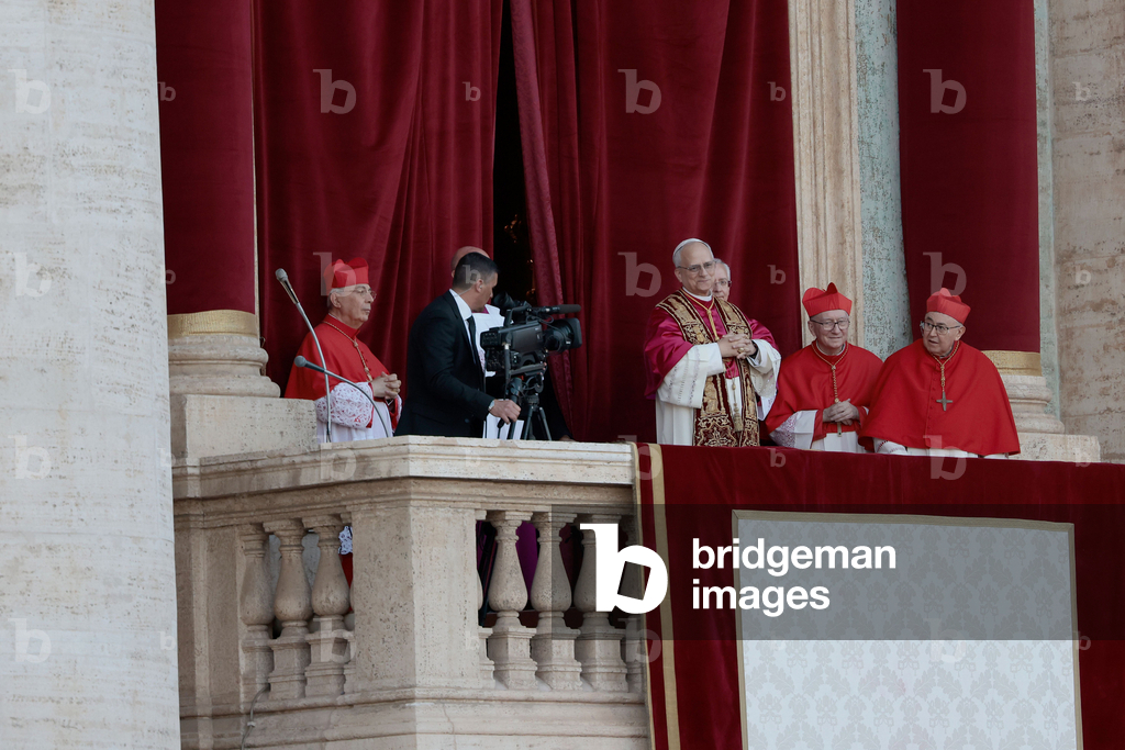 Image of White smoke. New Pope elected. In the photo: New Pontiff