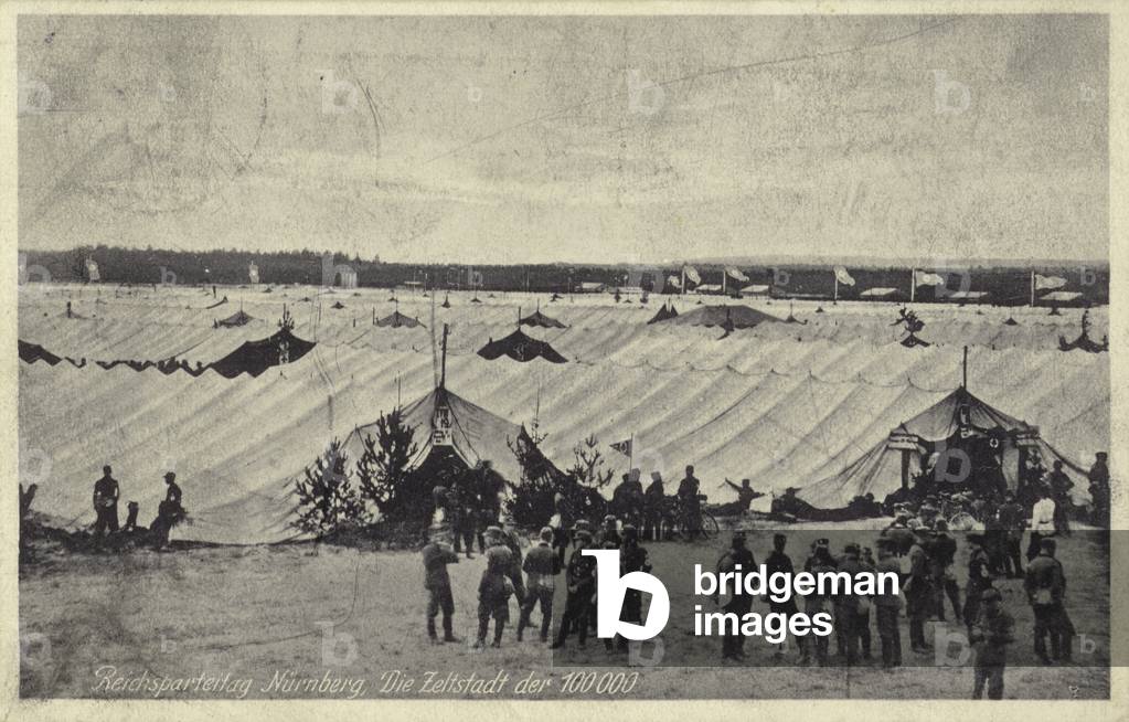 Tent city of 100,000 people at the Nazi Party's Nuremberg Rally ...