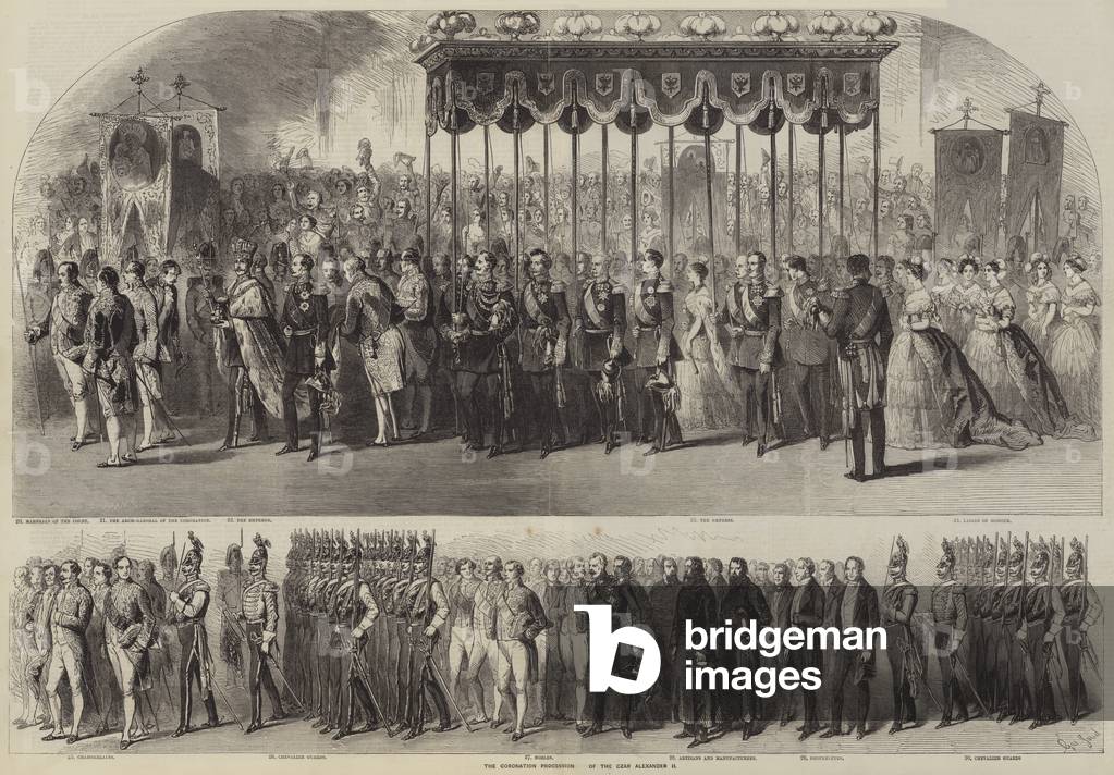 Image of The Coronation Procession of the Czar Alexander II (engraving ...