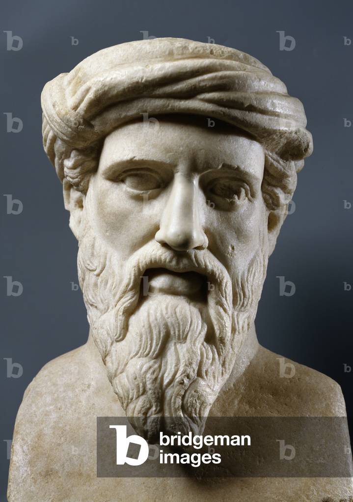 Image of Bust of Pythagoras (Samos, 570 BCE-Metaponto, 495 BC), ancient ...