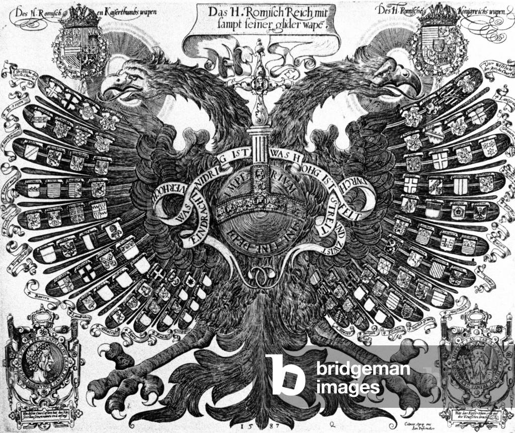 Image of Imperial regalia of the Holy Roman Empire (engraving) by ...