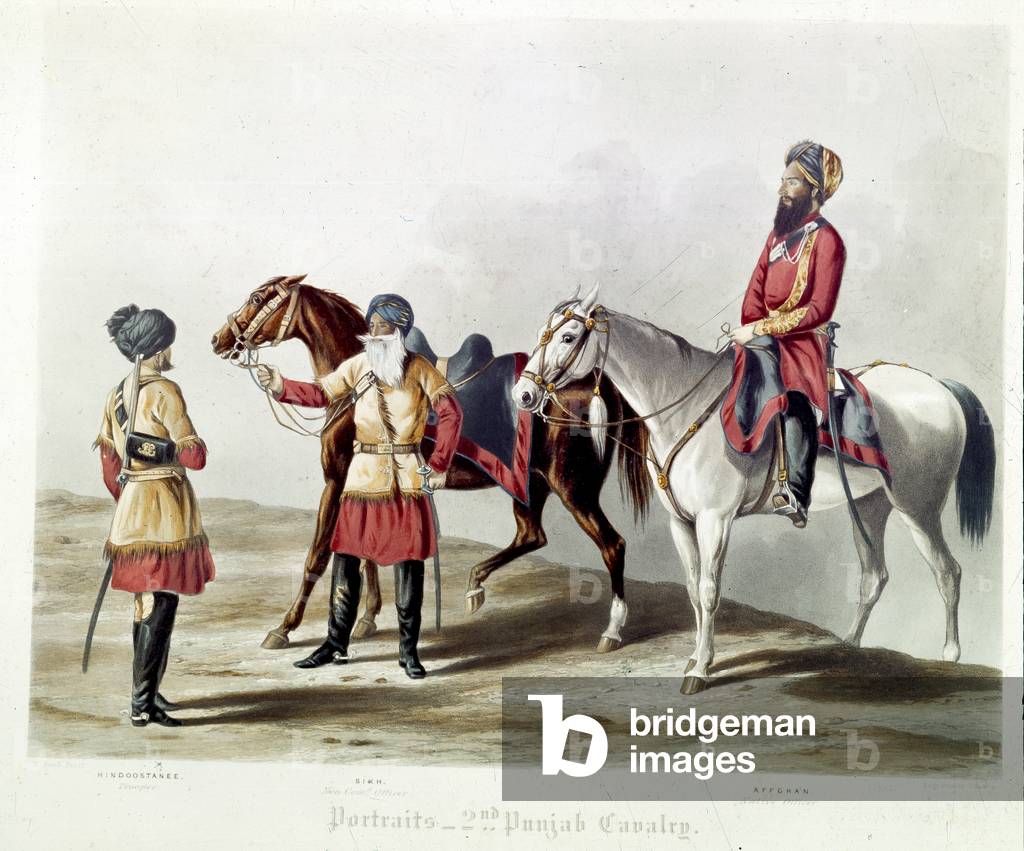 Image of Portraits - 2nd Punjab Cavalry , 1856 circa (aquatint) by Fane ...