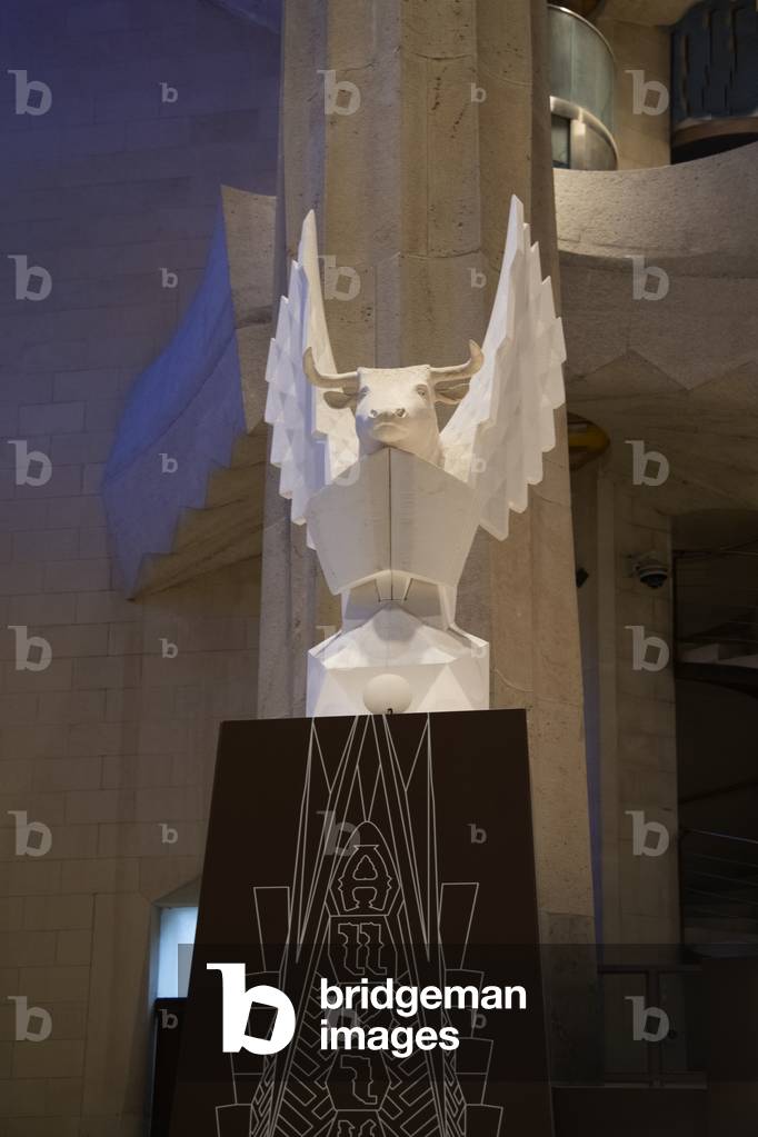 Image of Statue of St Luke as a bull, La Sagrada Familia, by Gaudi ...