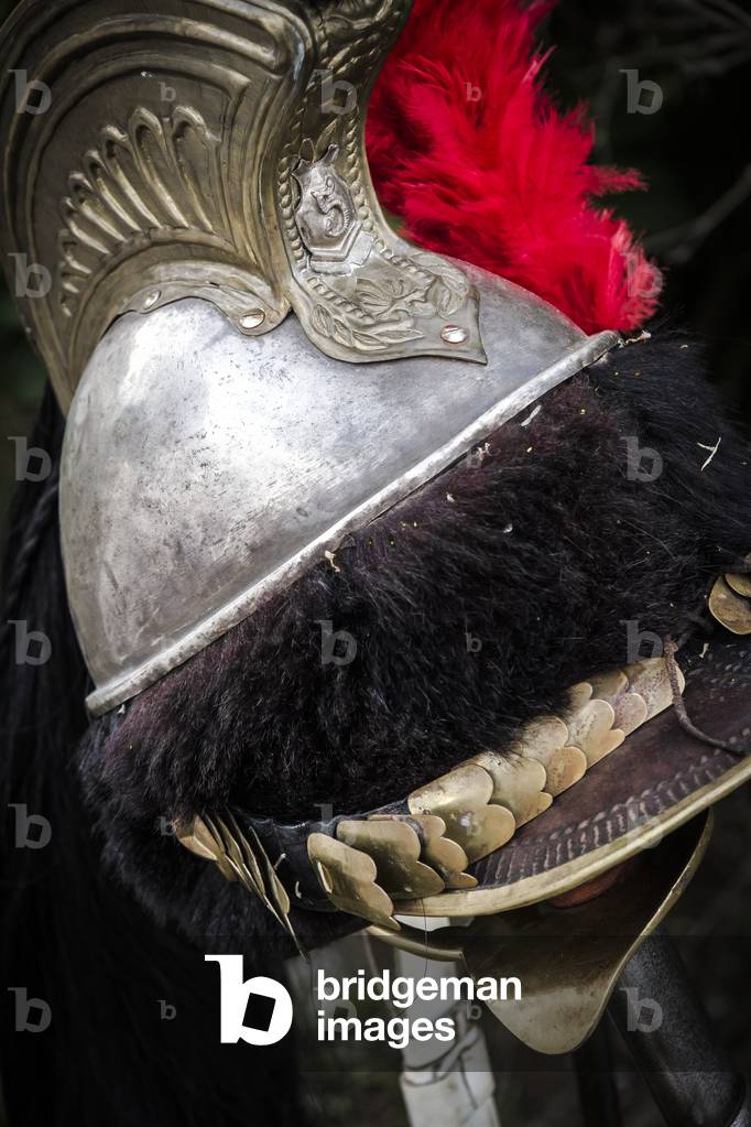 Historical reenactment: Cuirassier (helmet) of heavy cavalry ...