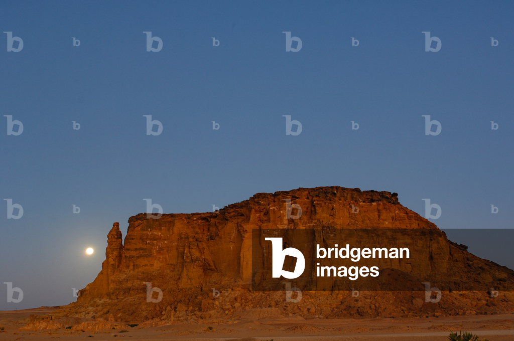 Image of Moonset and sunrise, Temple of Taharka, Ram Gate,Gebel Barkal ...
