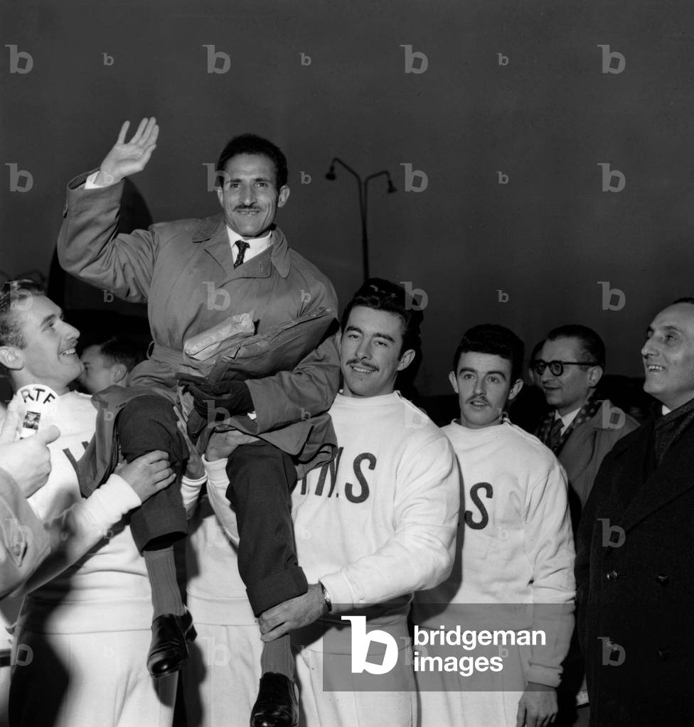 Image of French Athlet Alain Mimoun Back in Paris After Olympic Games