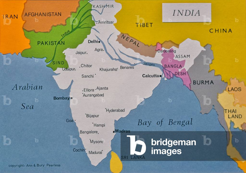 Image of Map of India, 1970 (photo)