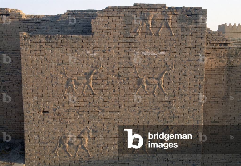 Image of Animal bas-relief on walls of Babylon, Babylonian civilization
